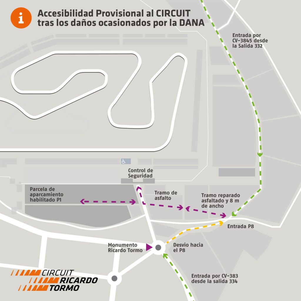 Así es el acceso provisional al Circuit Ricardo Tormo para volver a ...